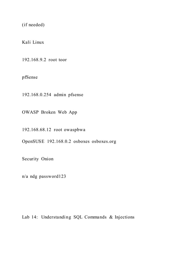 Ethical hacking lab series lab 14 understan | PDF