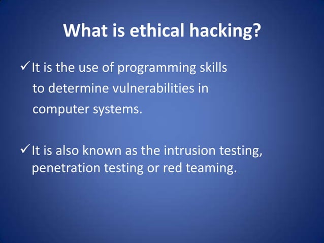 ethical hacking | PPT