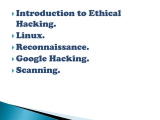 Ethical hacking ppt | PPT