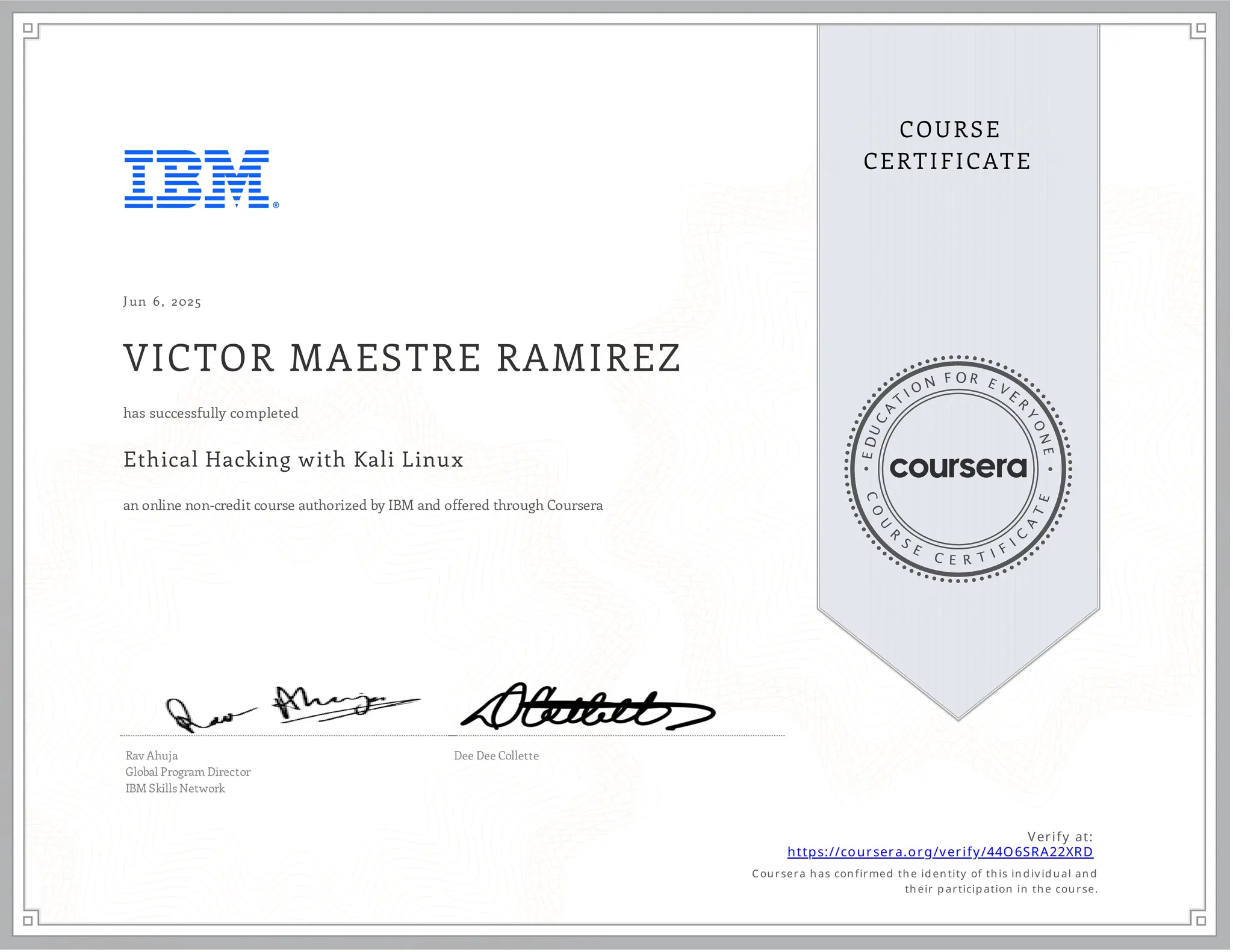 Ethical Hacking with Kali Linux - IBM Certificate | PPT