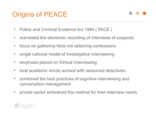 Ethical Investigation Interviews: The PEACE Model | PPT | Law