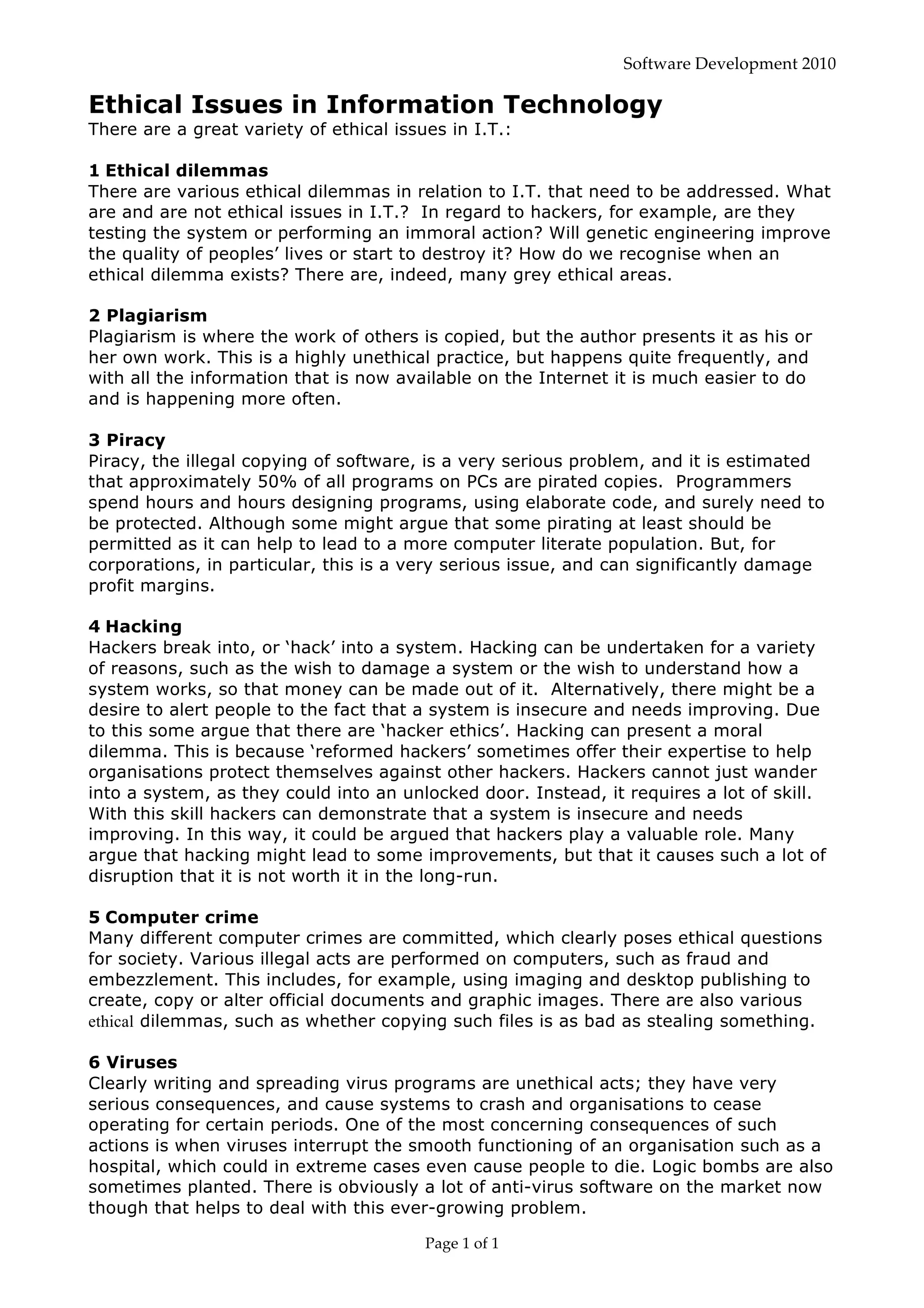 Ethical issues | PDF