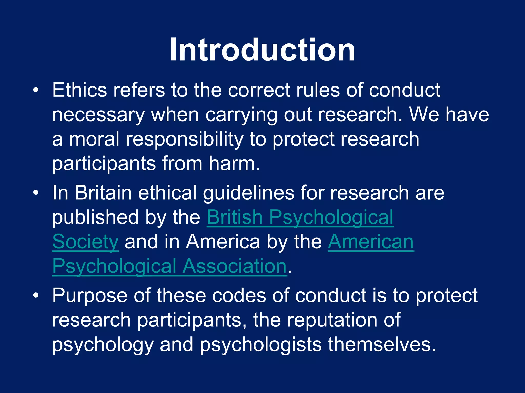 Ethical issues in psychological research | PPTX