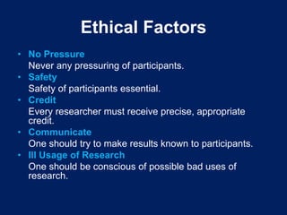 Ethical issues in psychological research | PPTX