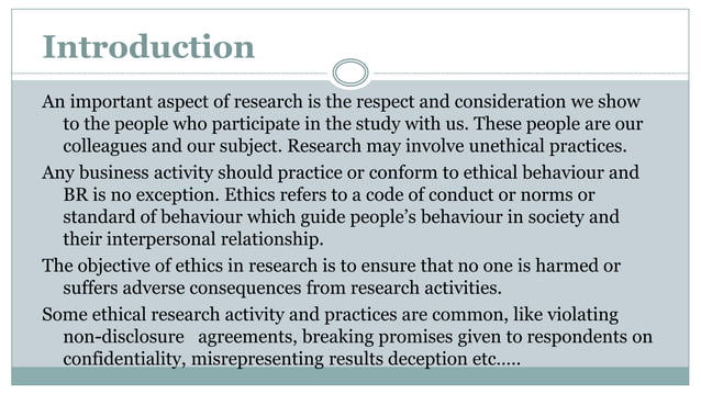 Ethical Issues in Business Research | PPTX | Business | Business and ...