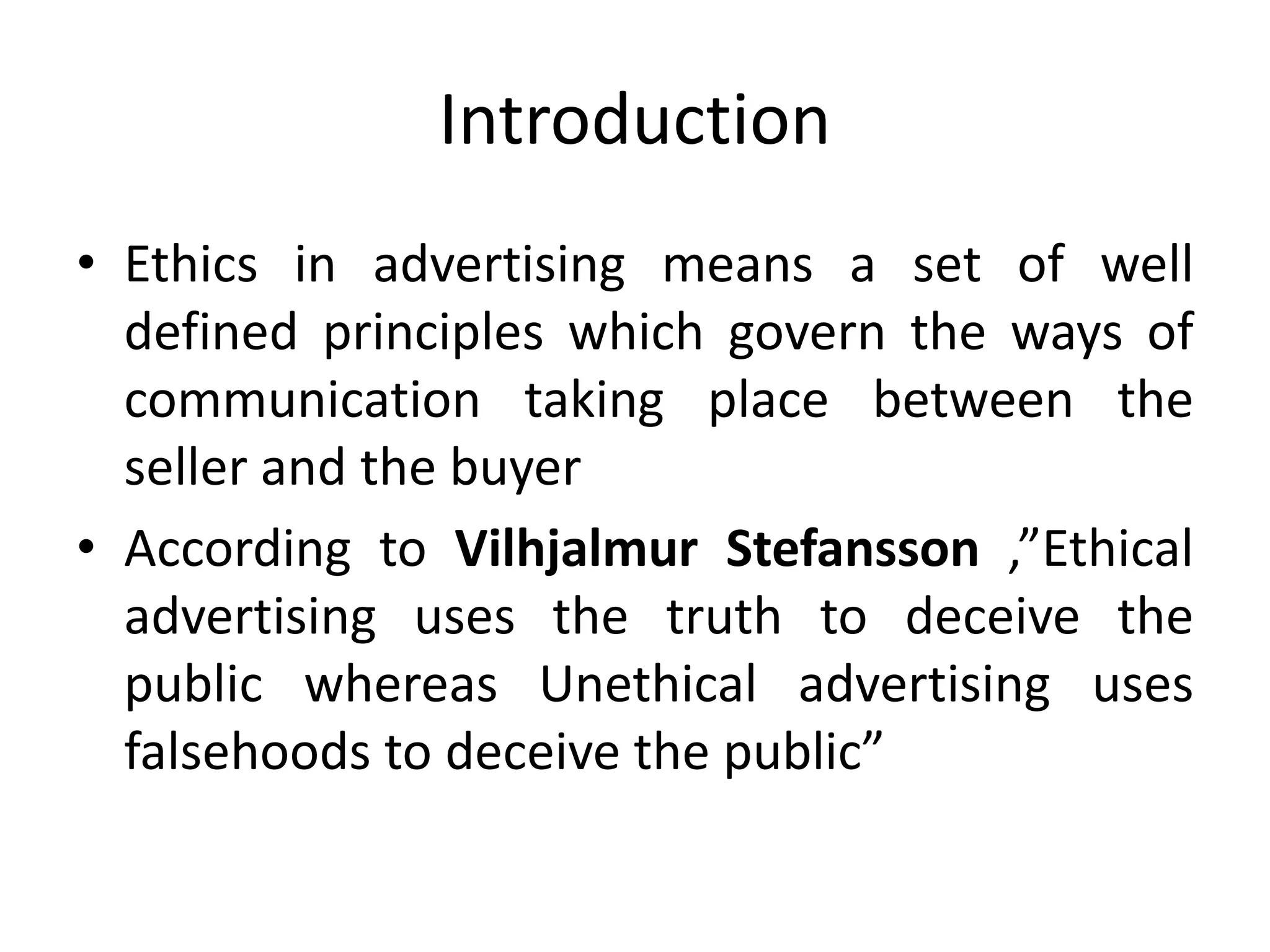 Ethical issues in advertising | PPTX