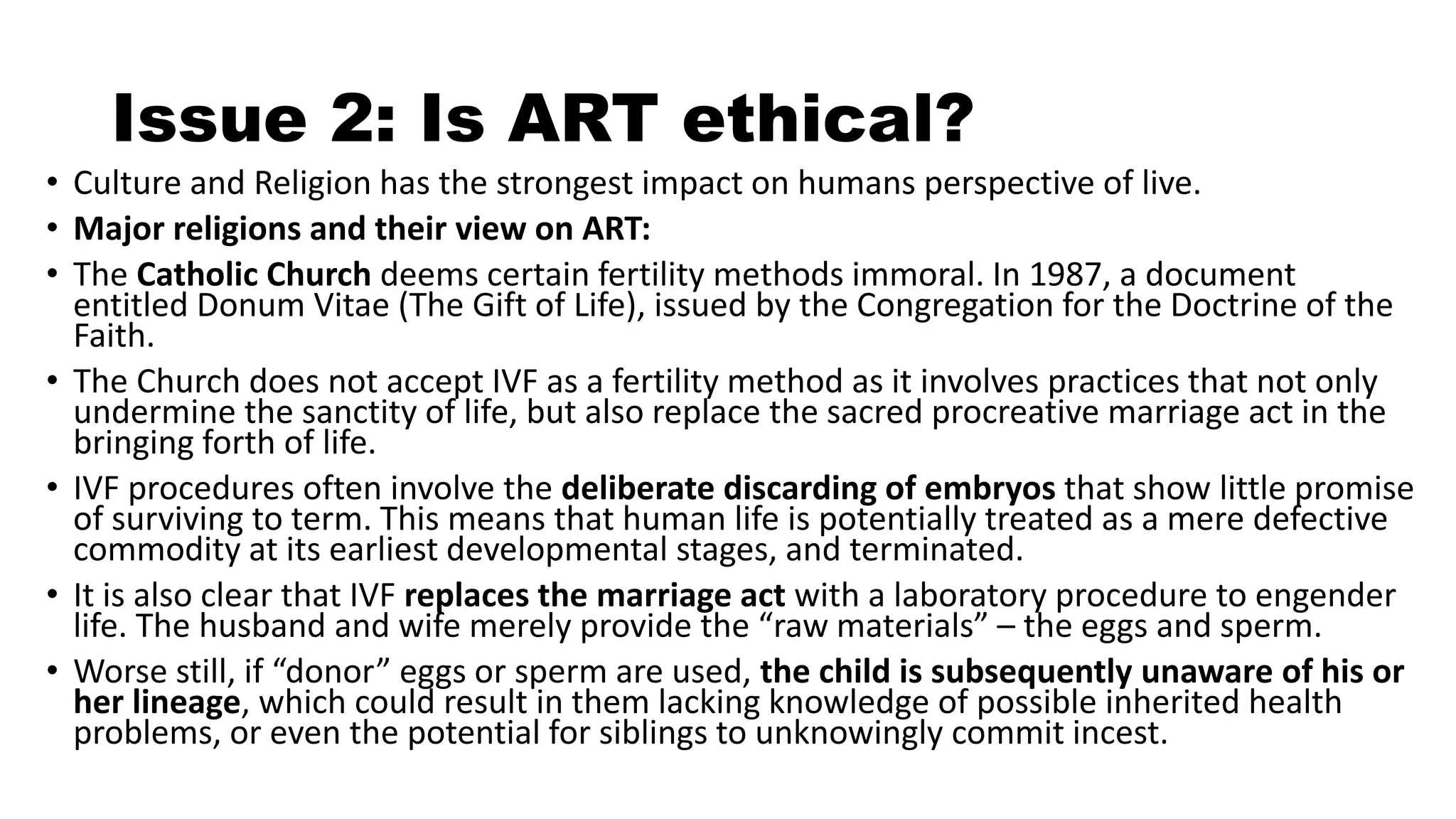 Ethical issues in assisted reproduction | PPTX