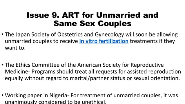 Ethical issues in assisted reproduction | PPTX