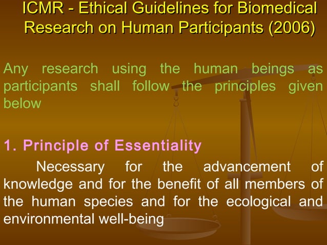 Ethical issues in biomedical research | PPT