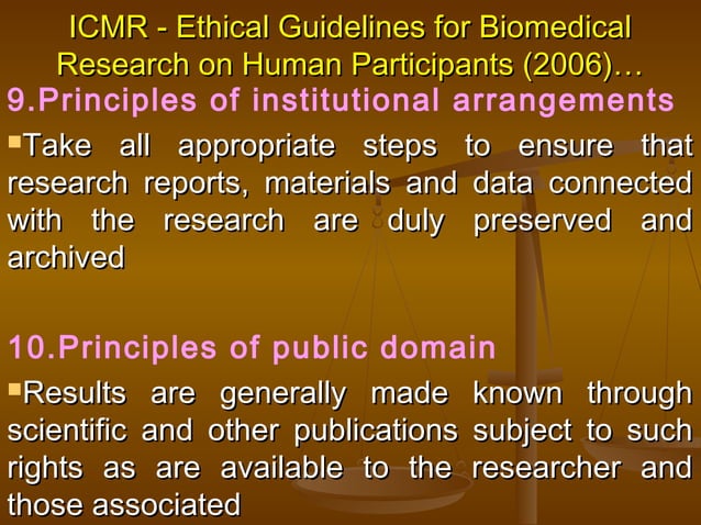 Ethical issues in biomedical research | PPT