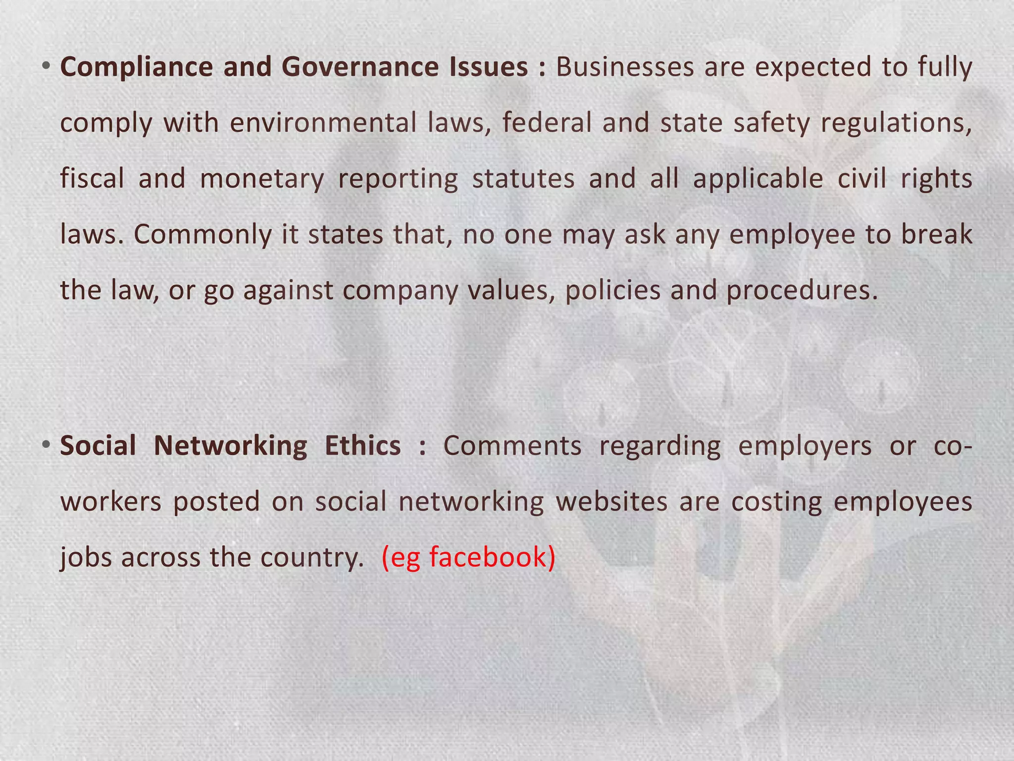 Ethical issues in business | PPTX