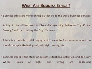 Ethical issues in business | PPTX