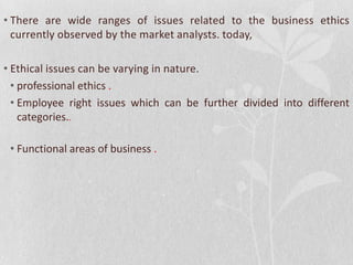 Ethical issues in business | PPTX