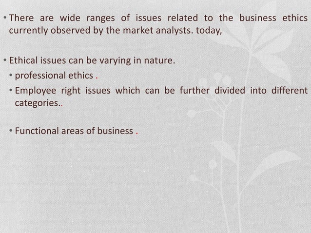 Ethical issues in business | PPTX