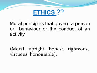 Ethical issues in conflict situations | PPTX