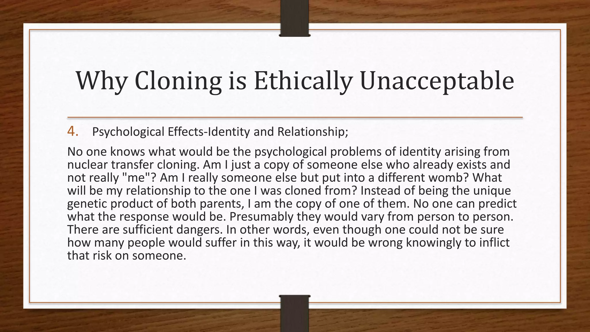 Ethical issues in genetic cloning | PPTX