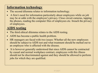 Ethical issues in human resource | PPTX