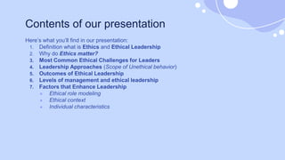 Ethical Issues in Leadership Powerpoint. | PPTX