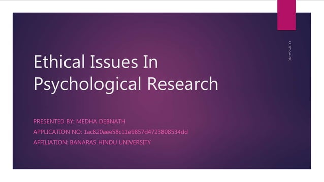 Ethical issues in psychological research | PPTX