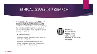 Ethical issues in psychological research | PPTX