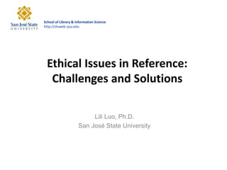Ethical Issues in Reference: Challenges and Solutions | PDF | Education