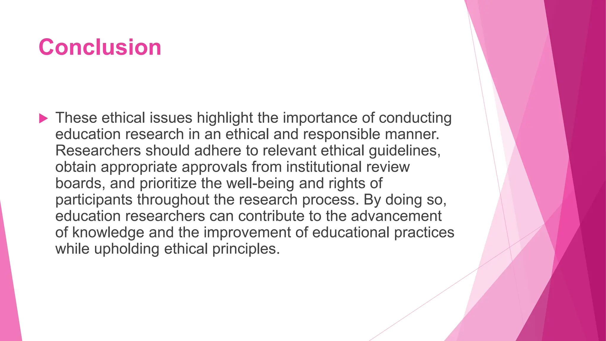 Ethical issues in research presentation.pptx | Education