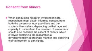 Ethical issues in research presentation.pptx | Education