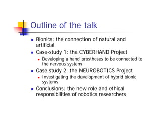 Ethical issues involved in hybrid bionic systems | PPT