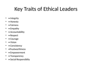 Ethical Leadership_Business Ethics and Corporate Governance | PPTX