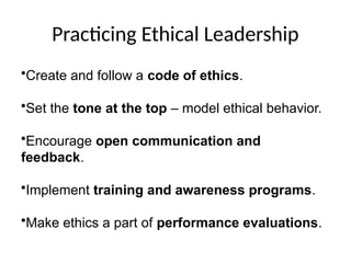 Ethical Leadership_Business Ethics and Corporate Governance | PPTX
