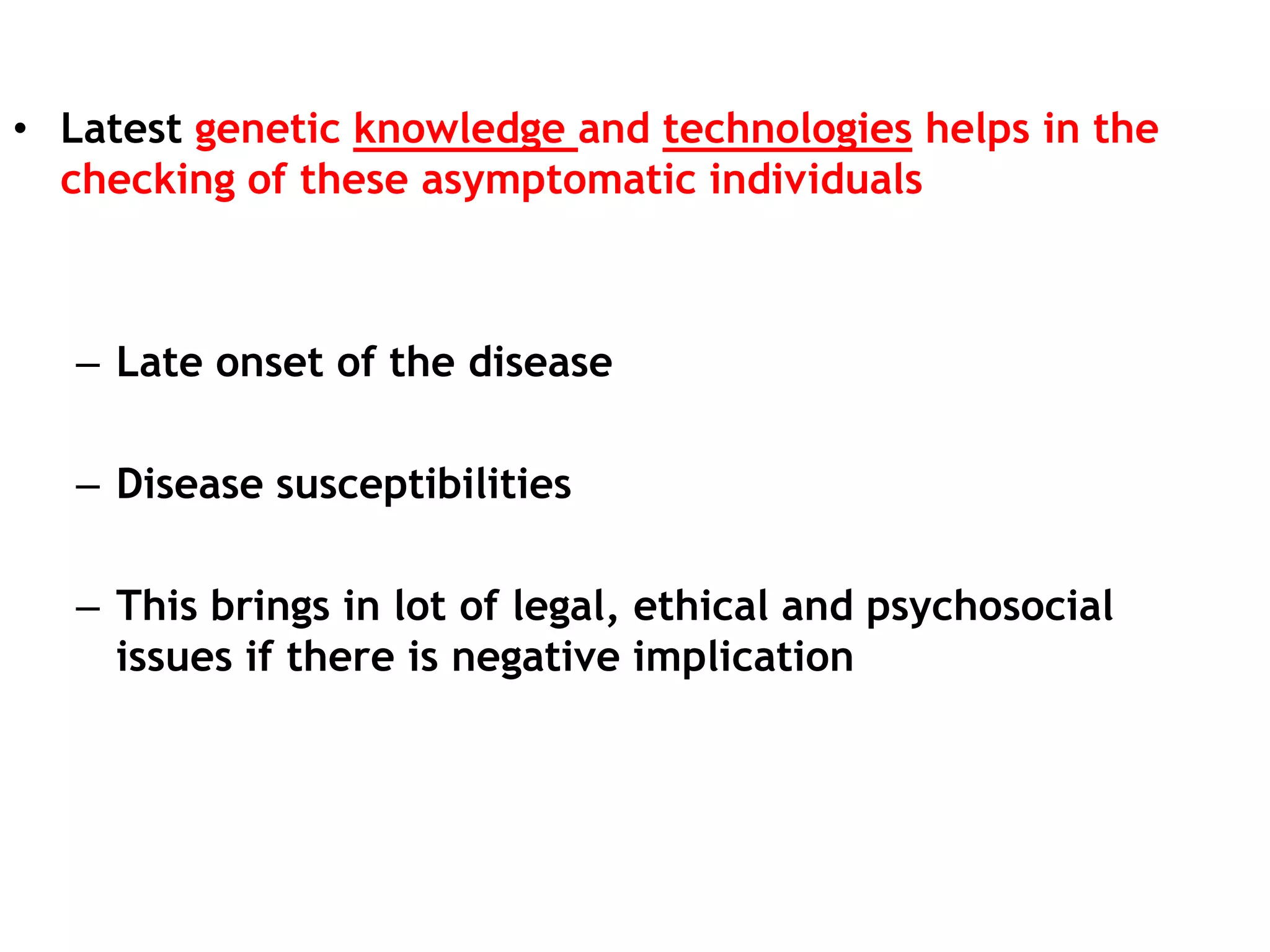 Ethical , legal and psychosocial issues in genetic testing ppt use in ...