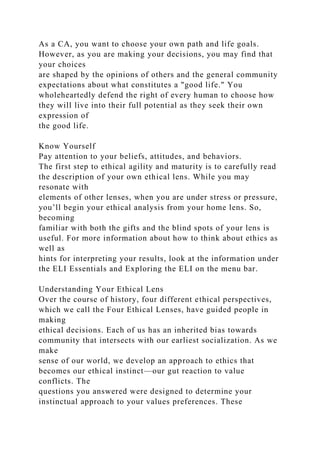 Ethical Lens InventoryIrasemaCompleted110001Pr.docx | Photography ...