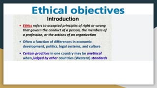 Ethical Objectives and Corporate social responsibility | PPT