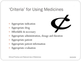 Ethical practice and rational use | PPT