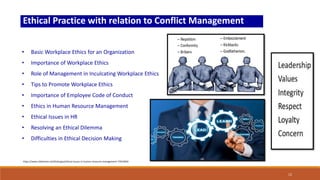 Ethical practice with relation to conflict management btz | PPTX