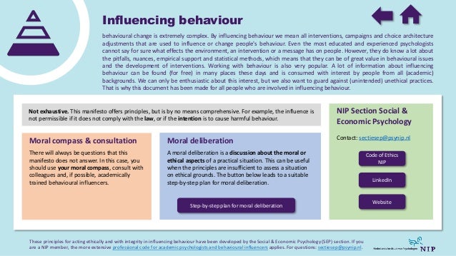 Ethical Principles for Changing & Influencing Behaviour at Scale (NIP ...