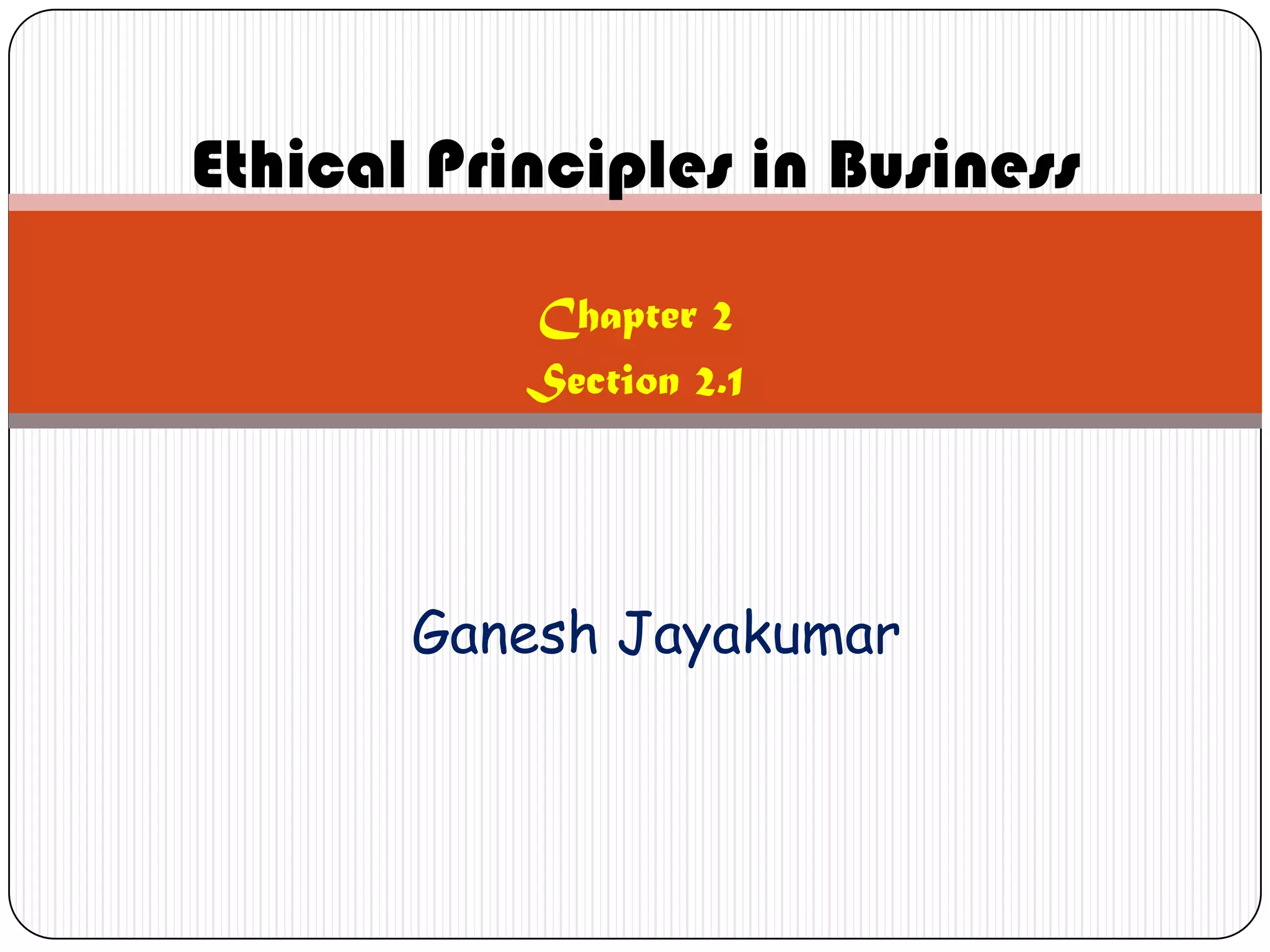 Ethical principles in business | PPTX
