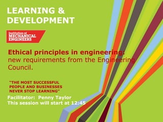 Ethical principles in engineering - new requirements from the ...