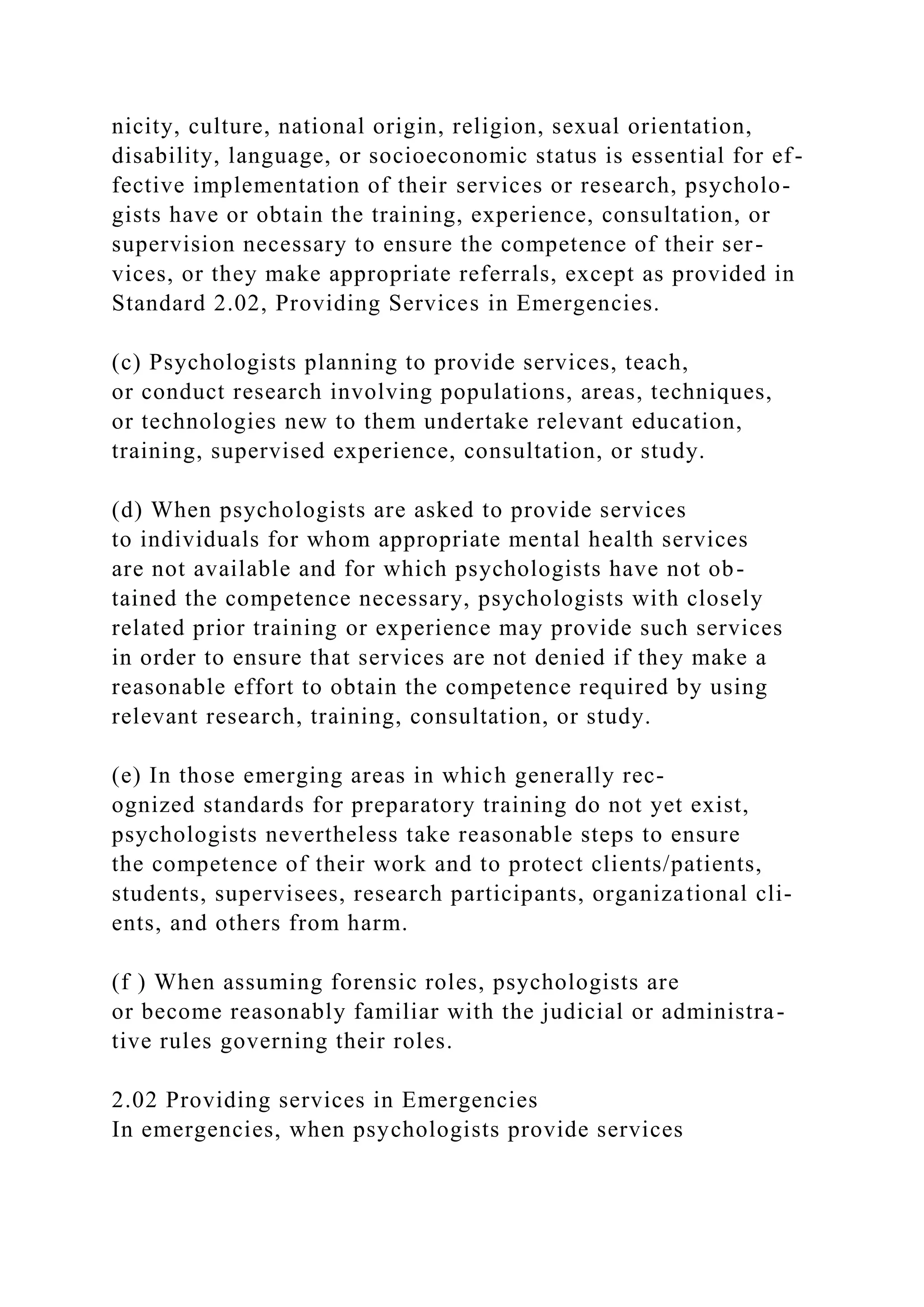 Ethical PrinciPlEs of Psychologists and codE of conduct.docx | Law