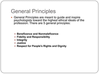 Ethical principles of psychologists and the code of | PPT