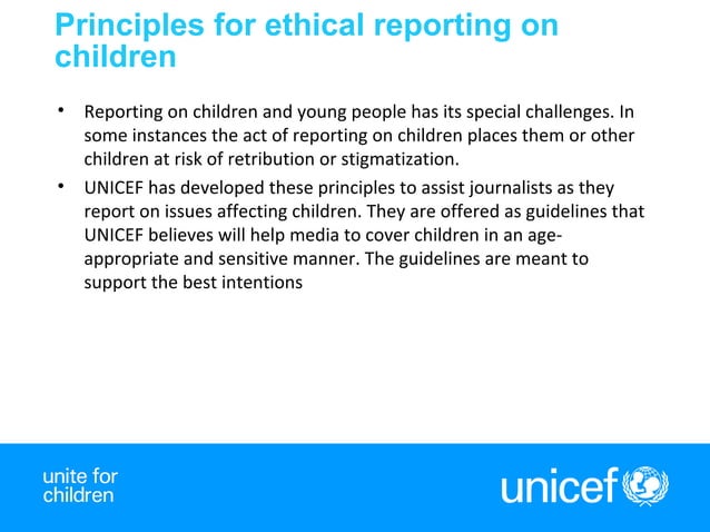 Ethical reporting unicef2012 (2) | PPT