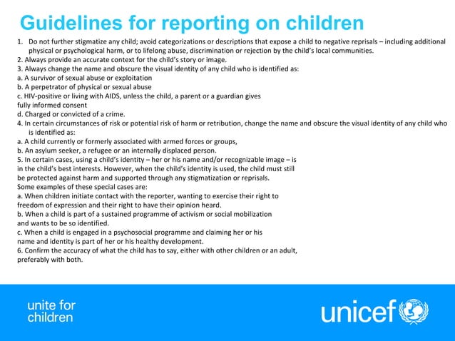Ethical reporting unicef2012 (2) | PPT