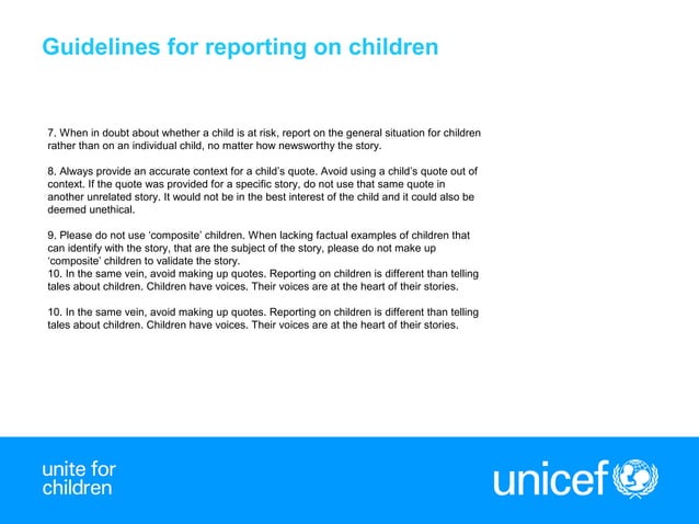 Ethical reporting unicef2012 (2) | PPT