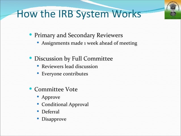 Ethical review process, mk sharma | PPT | Science