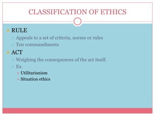 Ethical school of thoughts one | PPTX