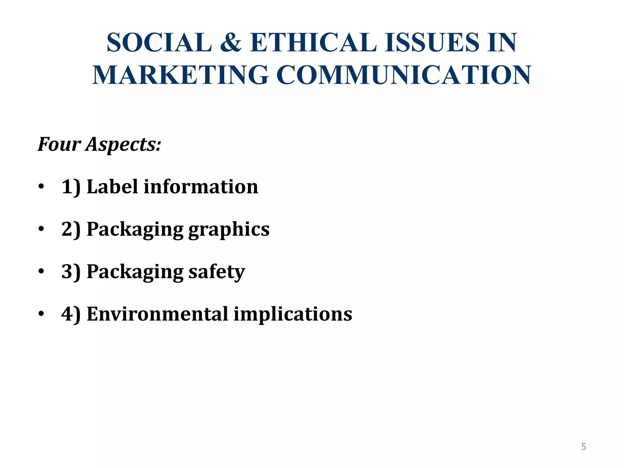 Ethical & social issues in marketing communication | PPTX