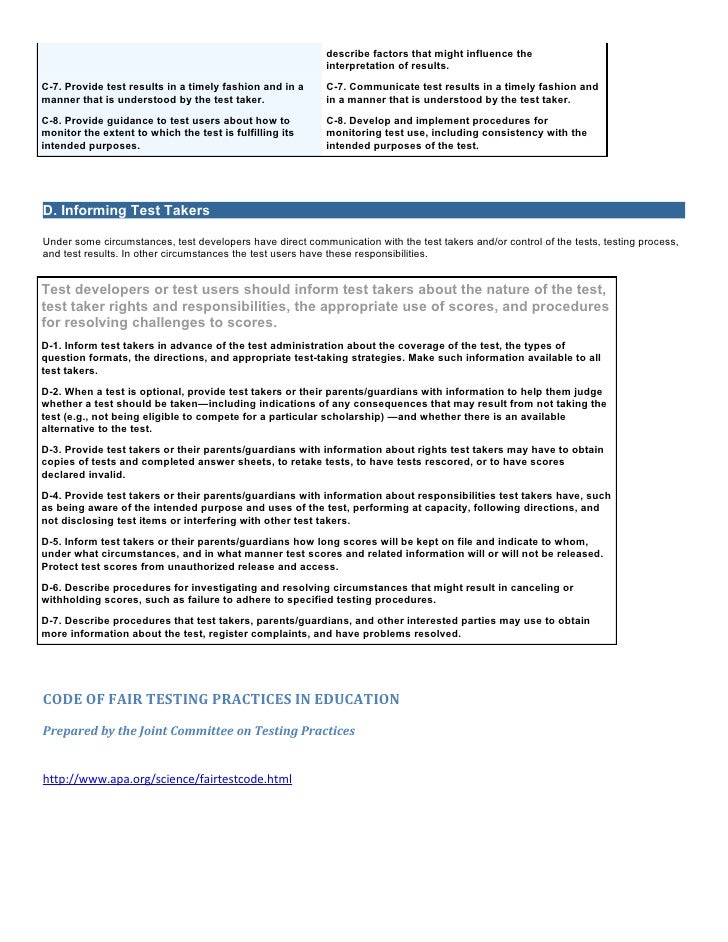 Ethical test considerations