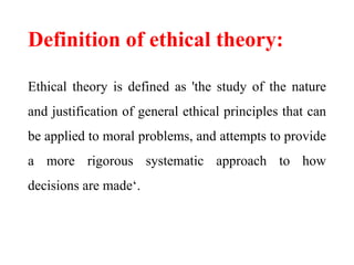 Ethical Theories in Nursing & Healthcare Practice | PDF