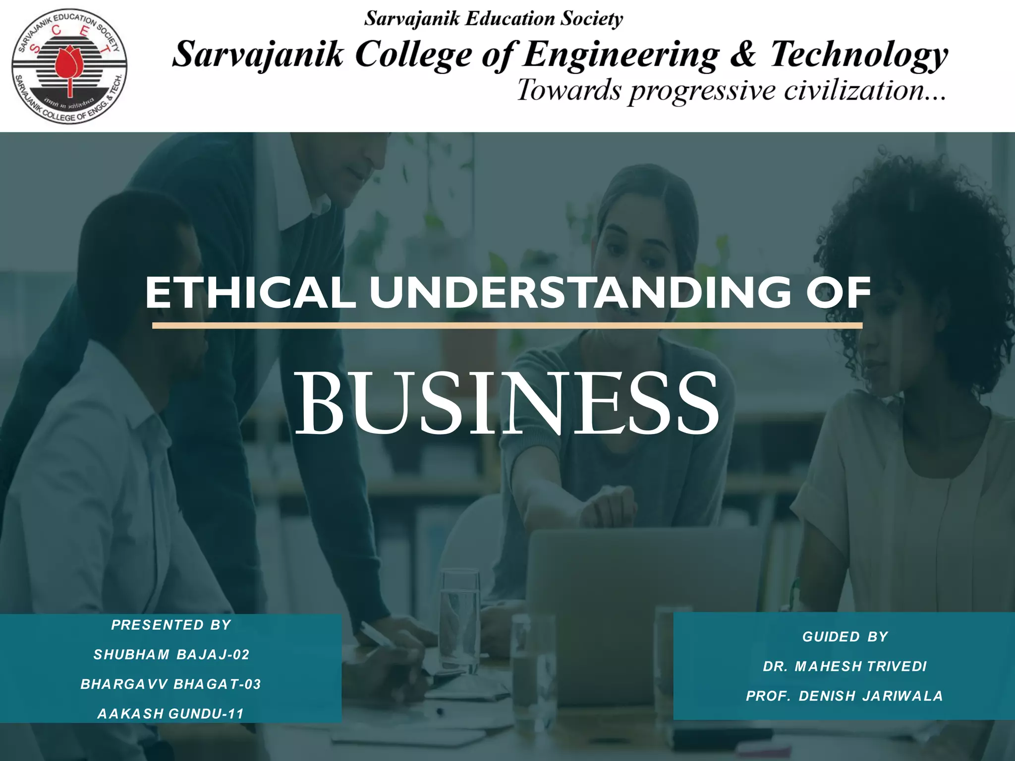 Ethical understanding of business: PPT | PPT