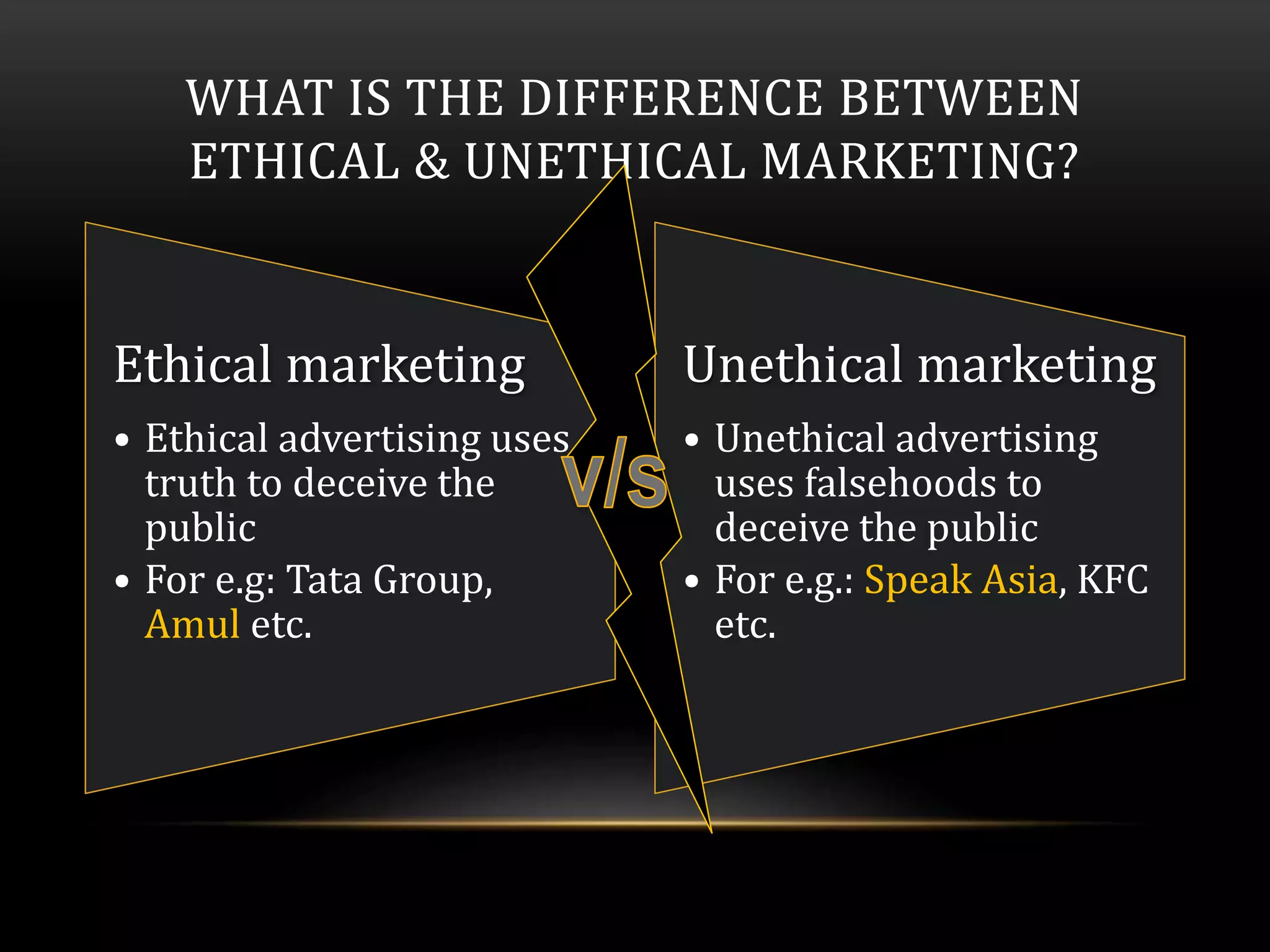 Ethical vs non ethical marketing | PPTX